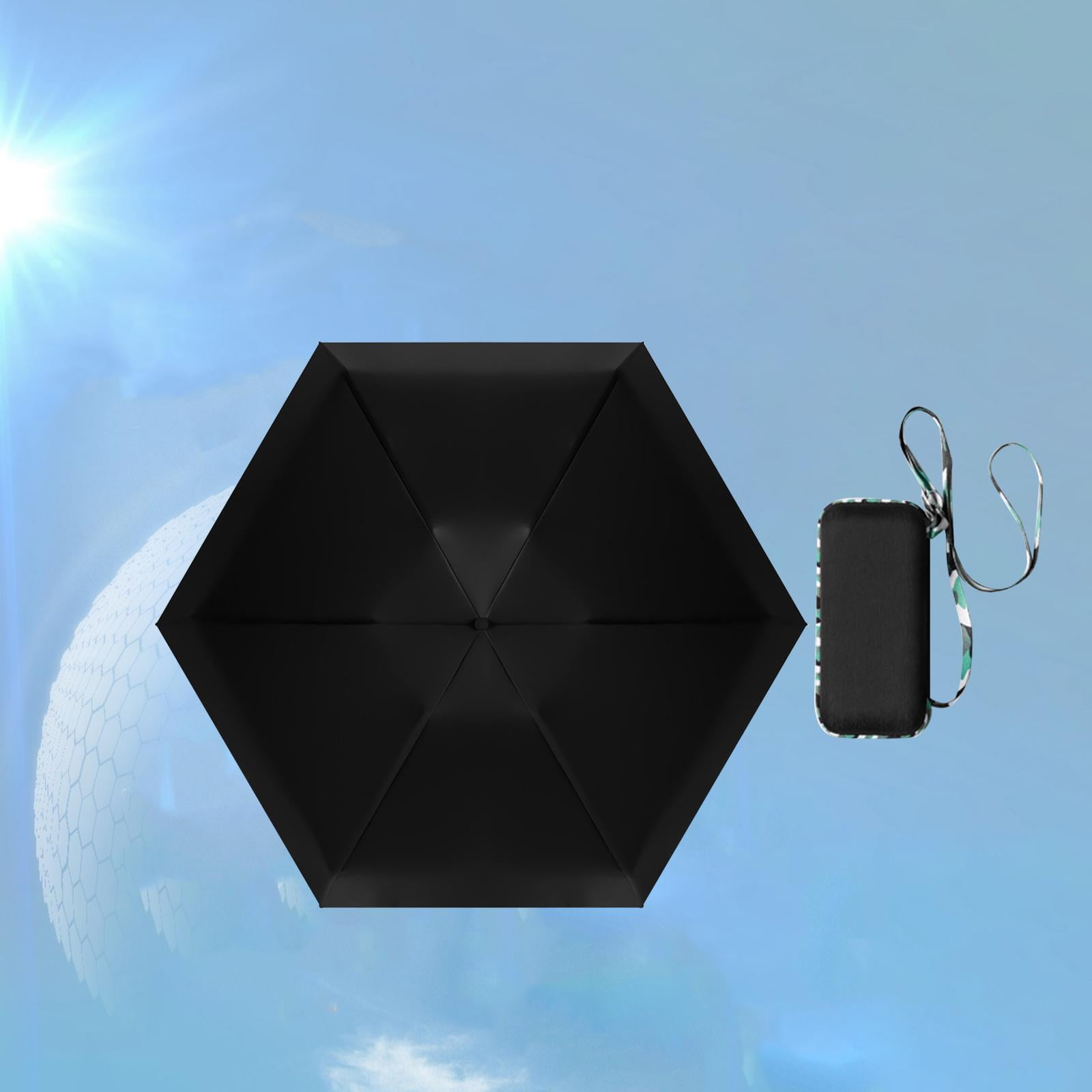 Mini Umbrella Compact Umbrella with Storage Case Small Umbrella Anti Rust Fibreglass Ribs with 6 ...