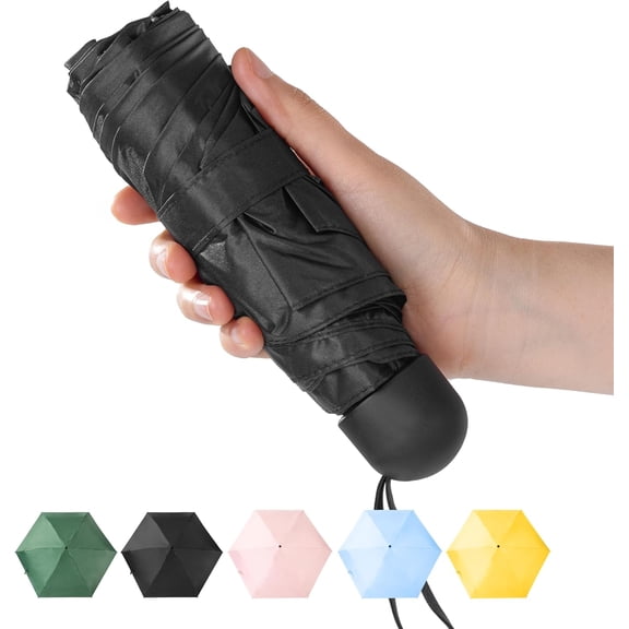 EDHITNR Compact Folding Sun Umbrella, 5-Fold Travel Umbrella with UV ...