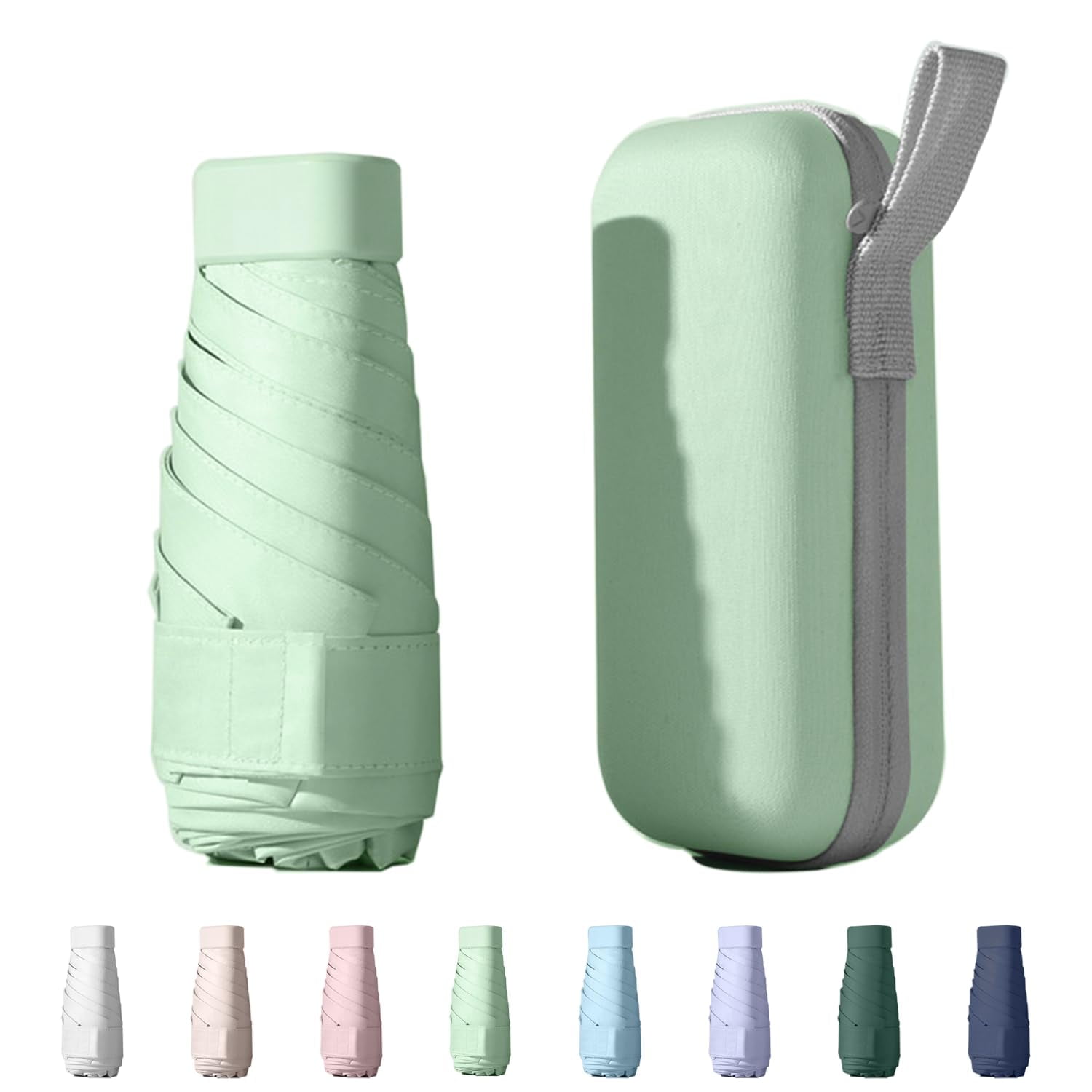 Mini Umbrella for Travel, Small Umbrella for Purse with Case for Sun ...