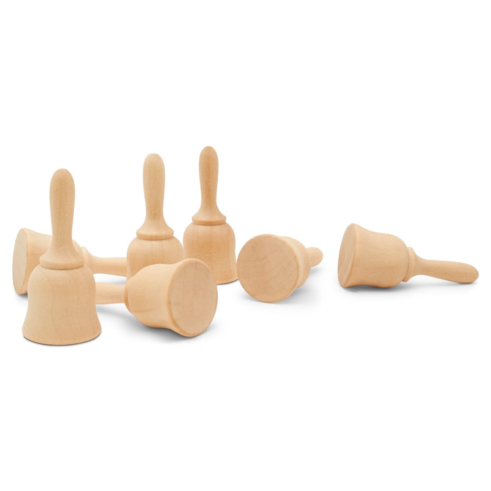 Mini Unfinished Wood Bell 2-1/4-inch, Pack of 5 Decorative Christmas ...
