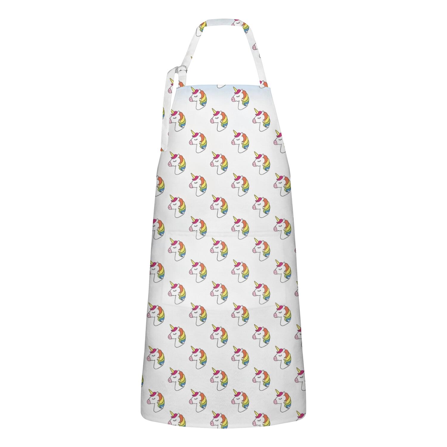 Mini Unicorn Head Pattern Apron-Garden Aprons for Women with Pockets ...