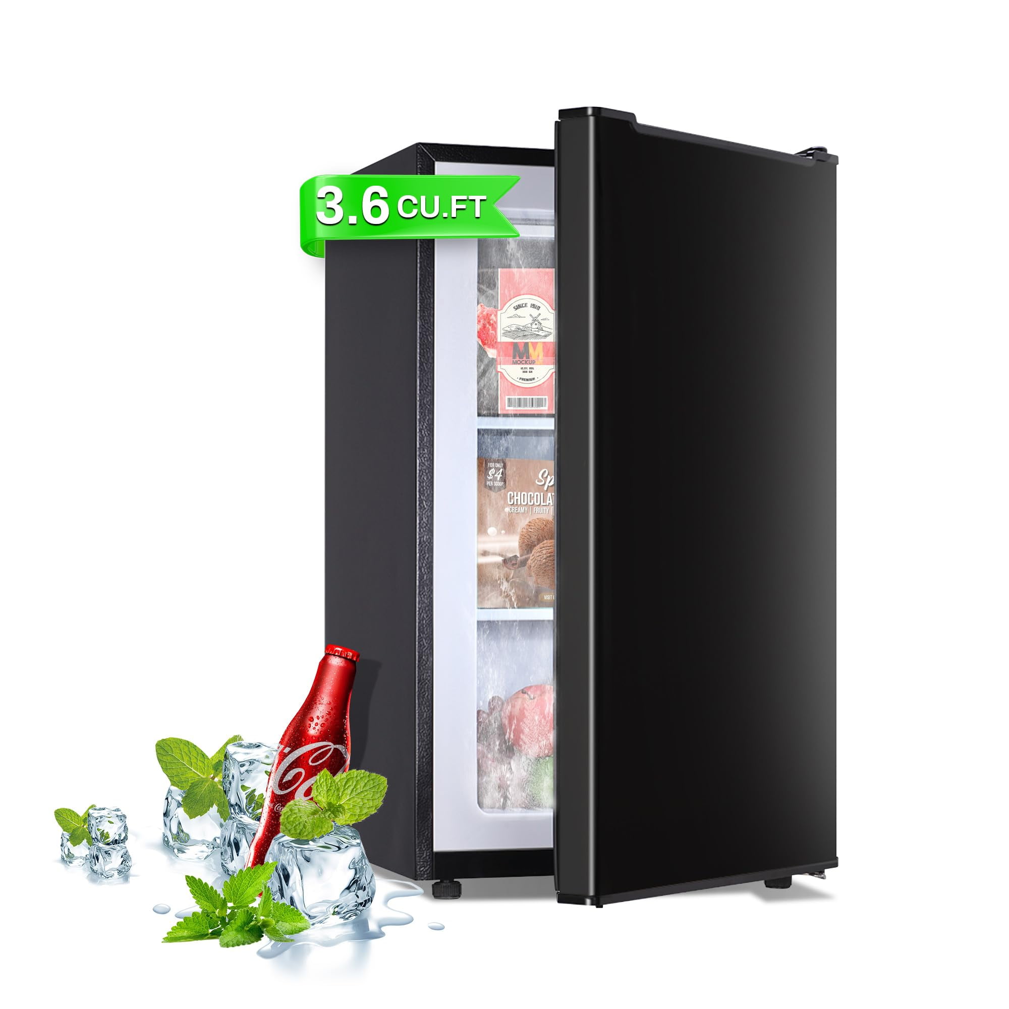 Mini Upright freezer 3.6 Cubic Feet Single Door Compact Freezer with ...
