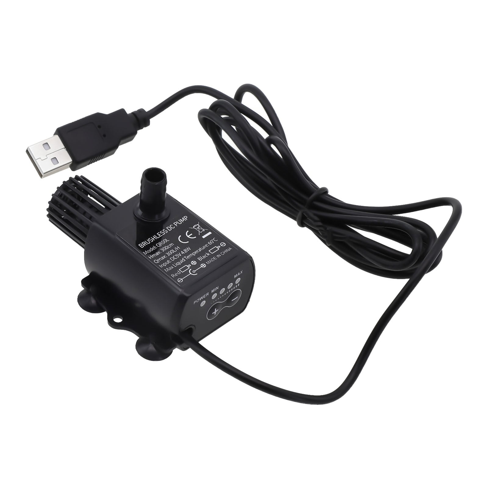 Mini USB DC5V 4.8W 300L/H Brushless Water Pump Waterproof Submersible ...
