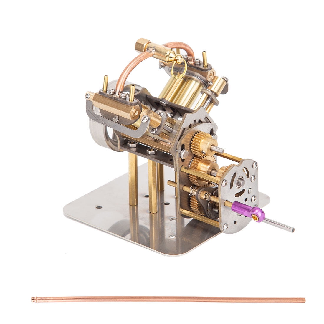 Mini V4 Steam Engine Model with Reverse Gearbox for Model Boats and ...