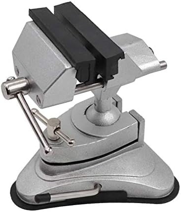 Mini Vacuum Base Vise Portable with 360°Swiveling Head and Powerful ...