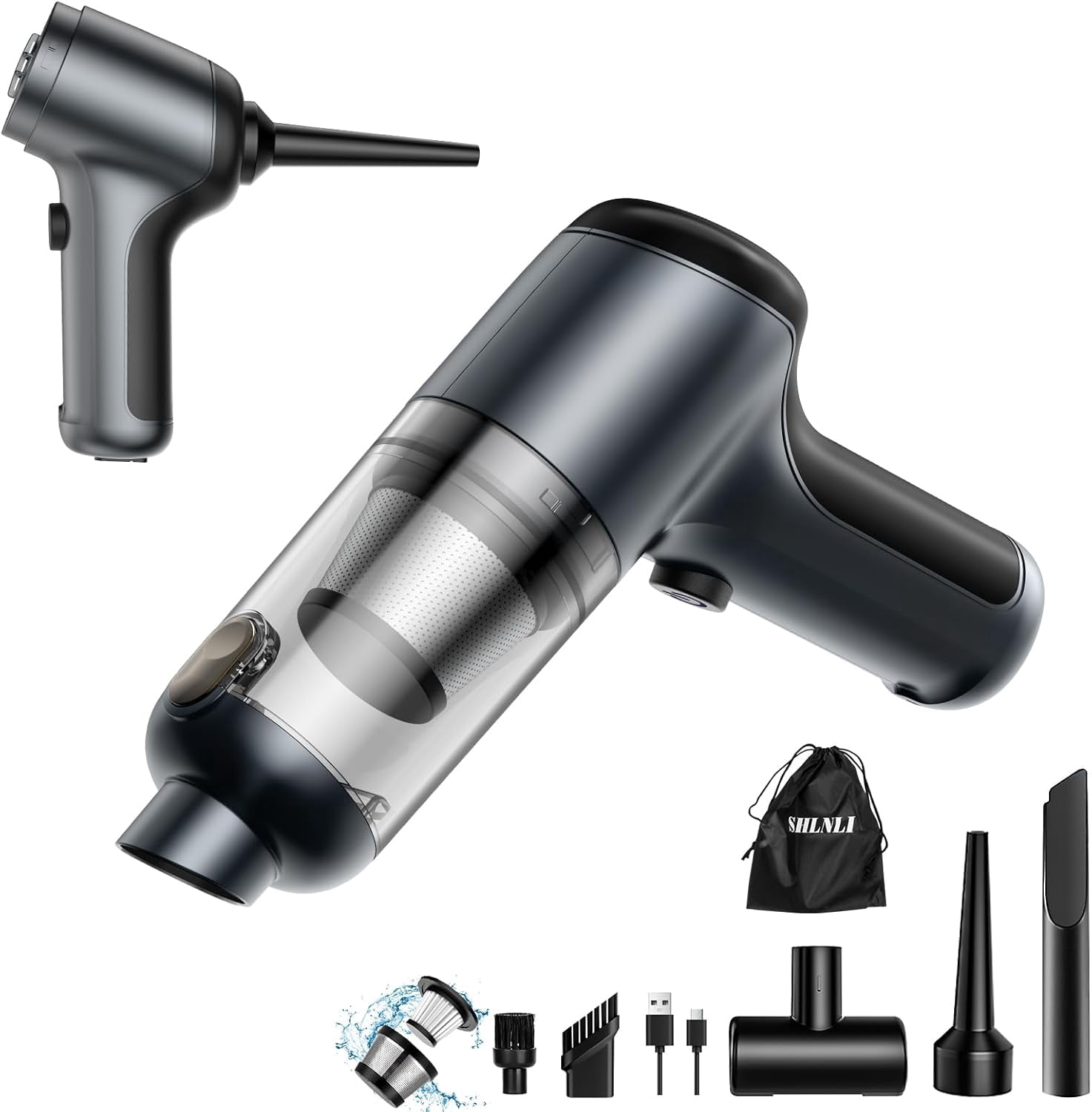 Mini Vacuum Cleaner, 120W High Power Handheld Car Vacuum Cleaner, 2 in ...