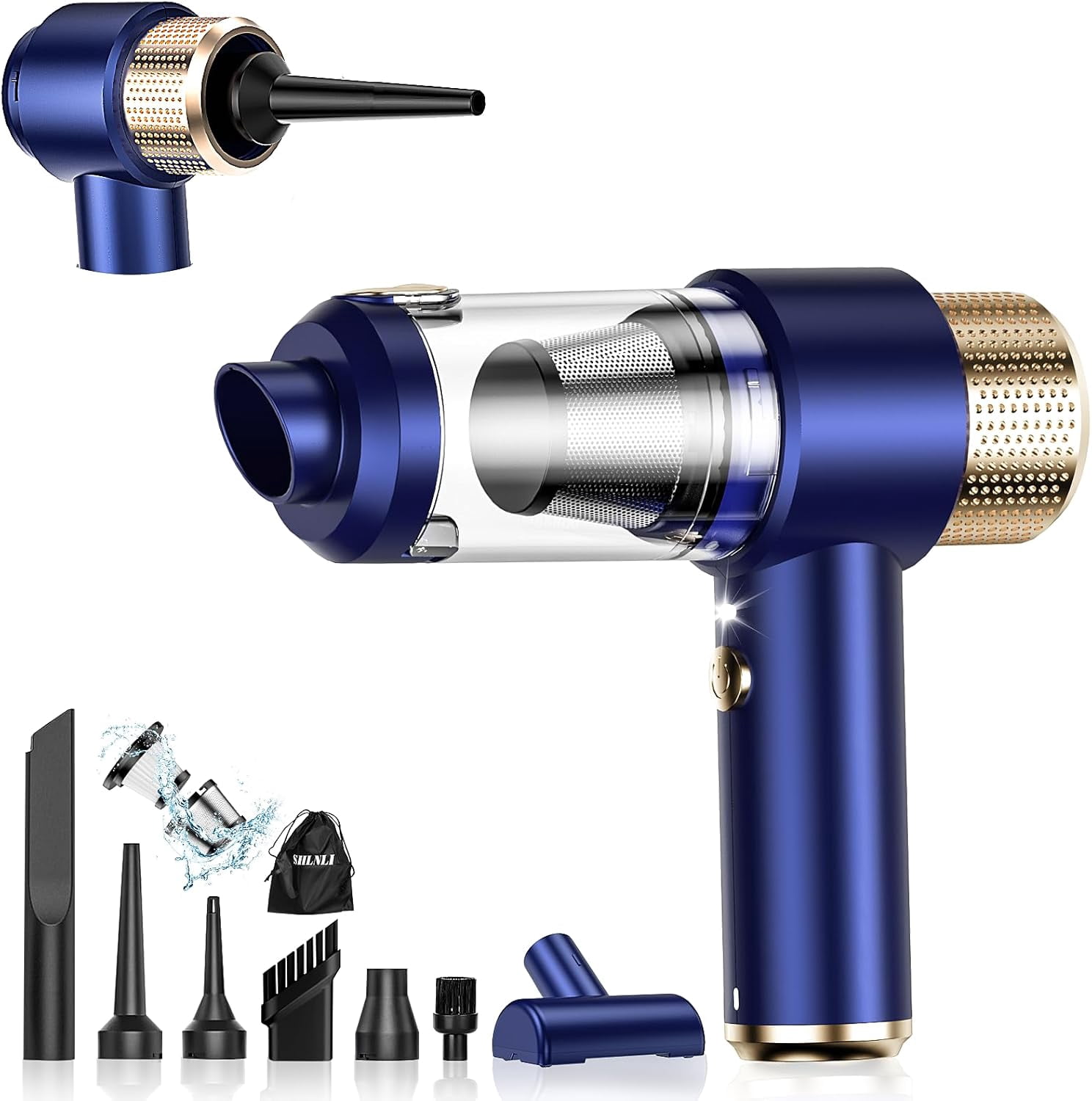 Mini Vacuum Cleaner, 15000PA Car Vacuum Cleaner Portable Cordless with ...