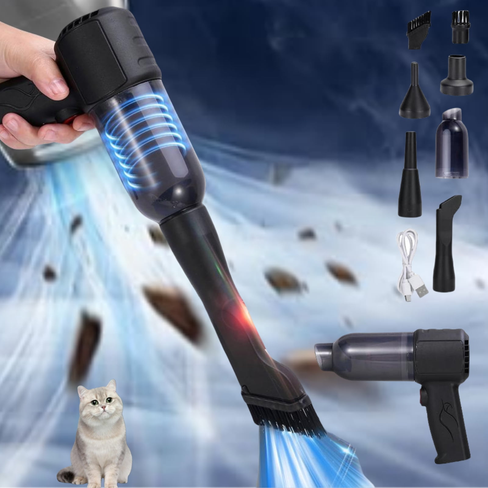 Mini Vacuum Cleaner, 3 in 1 Car Vacuum Cleaner High Power, Car Portable ...