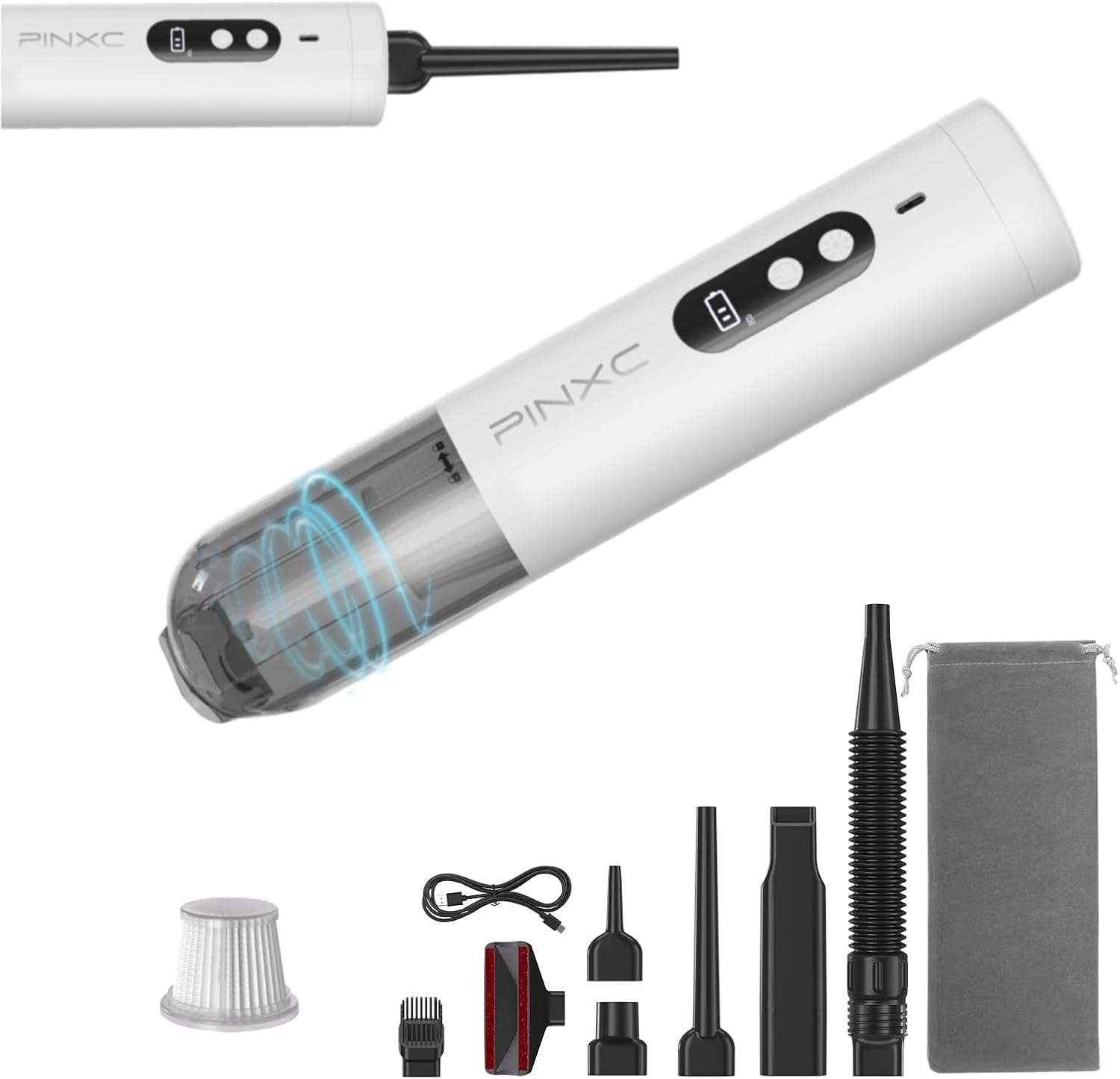 Mini Vacuum Cleaner Cordless 15000PA High Power,Handheld Car Vacuum, 5 ...