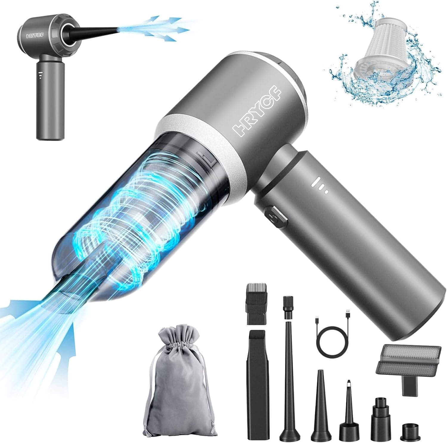 Mini Vacuum Cordless, Portable Vacuum Cordless for Car, 4-in-1 20000PA ...