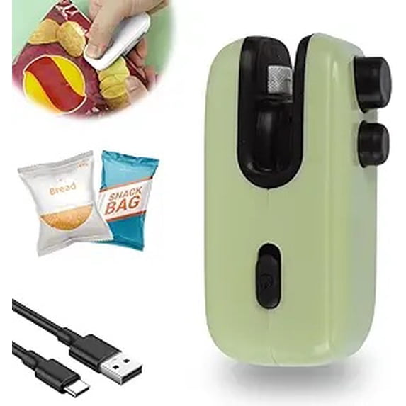 Mini Vacuum Sealer Bag Sealer, 2 in 1 USB Rechargeable Vacuum Sealer ...