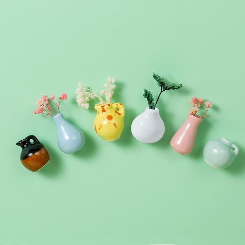 Mini Vase Magnets, Bud Vases Magnetic 2025 Cute Mini Ceramic Magnets ...