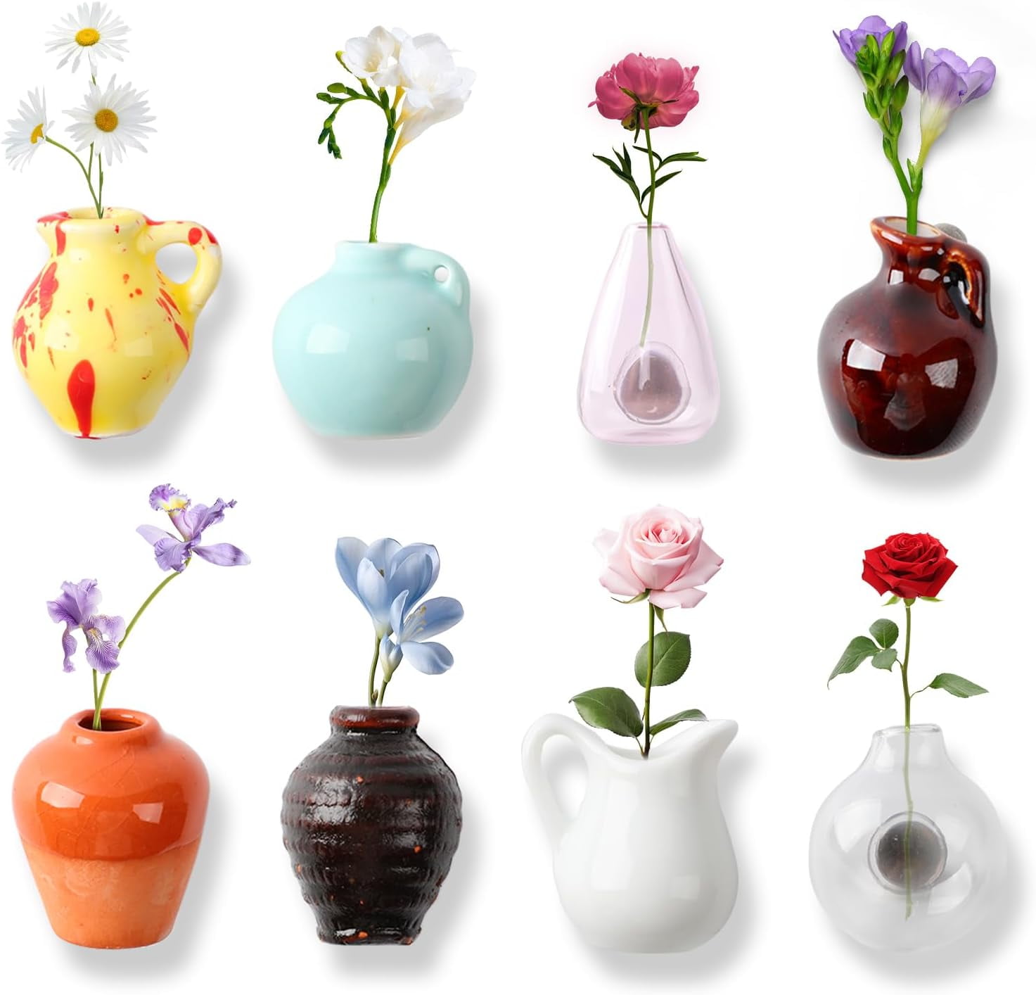 Mini Vase Magnets for Fridge, Mini Ceramic Vase Magnets for ...