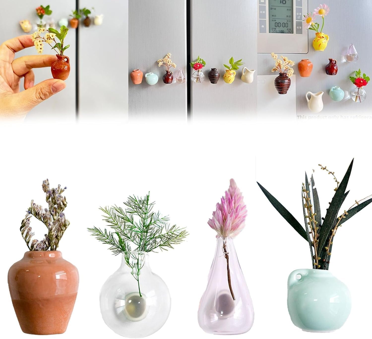 Mini Vase Magnets, Mini Ceramic Vase Magnets, Mini Ceramic Vase ...