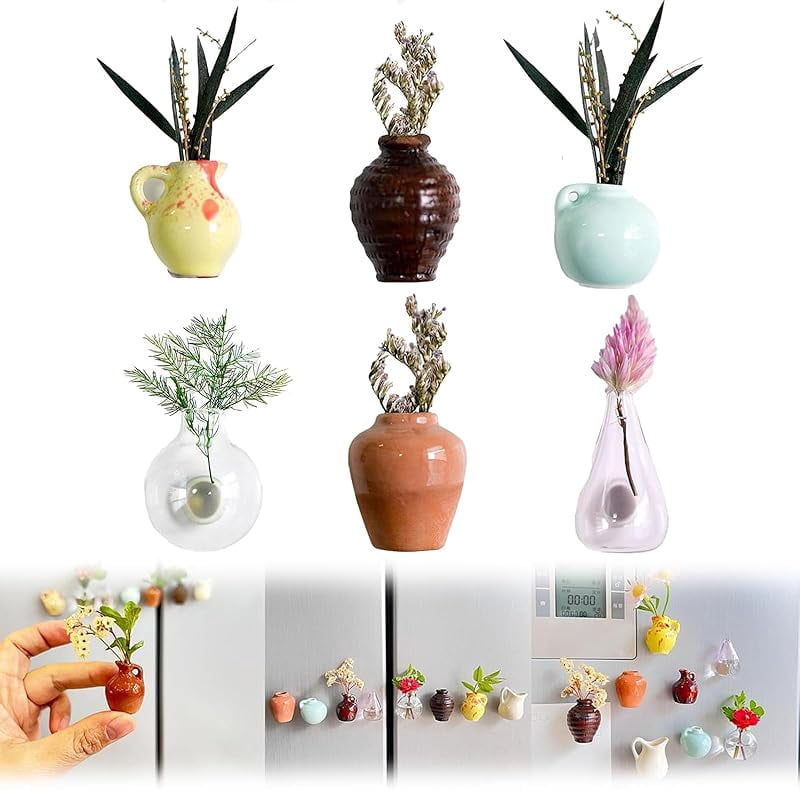 Mini Vase Magnets, Mini Ceramic Vase Magnets, Mini Ceramic Vase ...
