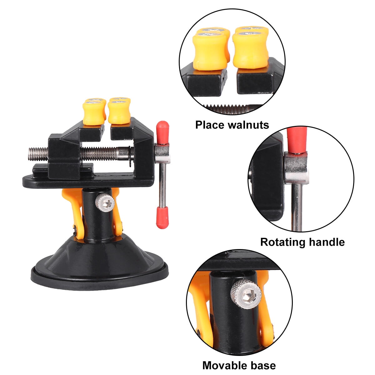 Suction Cup Carving Vise Miniature Nuclear Degree Rotary Desktop Walnut ...