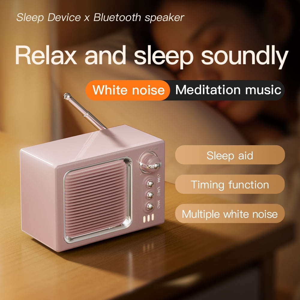 Mini Vintage Bluetooth Speaaker White Noise Sleep Aid Soundbar Hifi ...