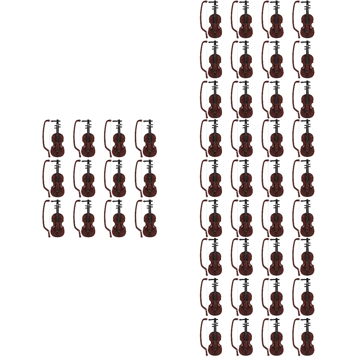 Mini Violin Violins Doll House Assesseries 48 Sets Wood Grain Toys ...