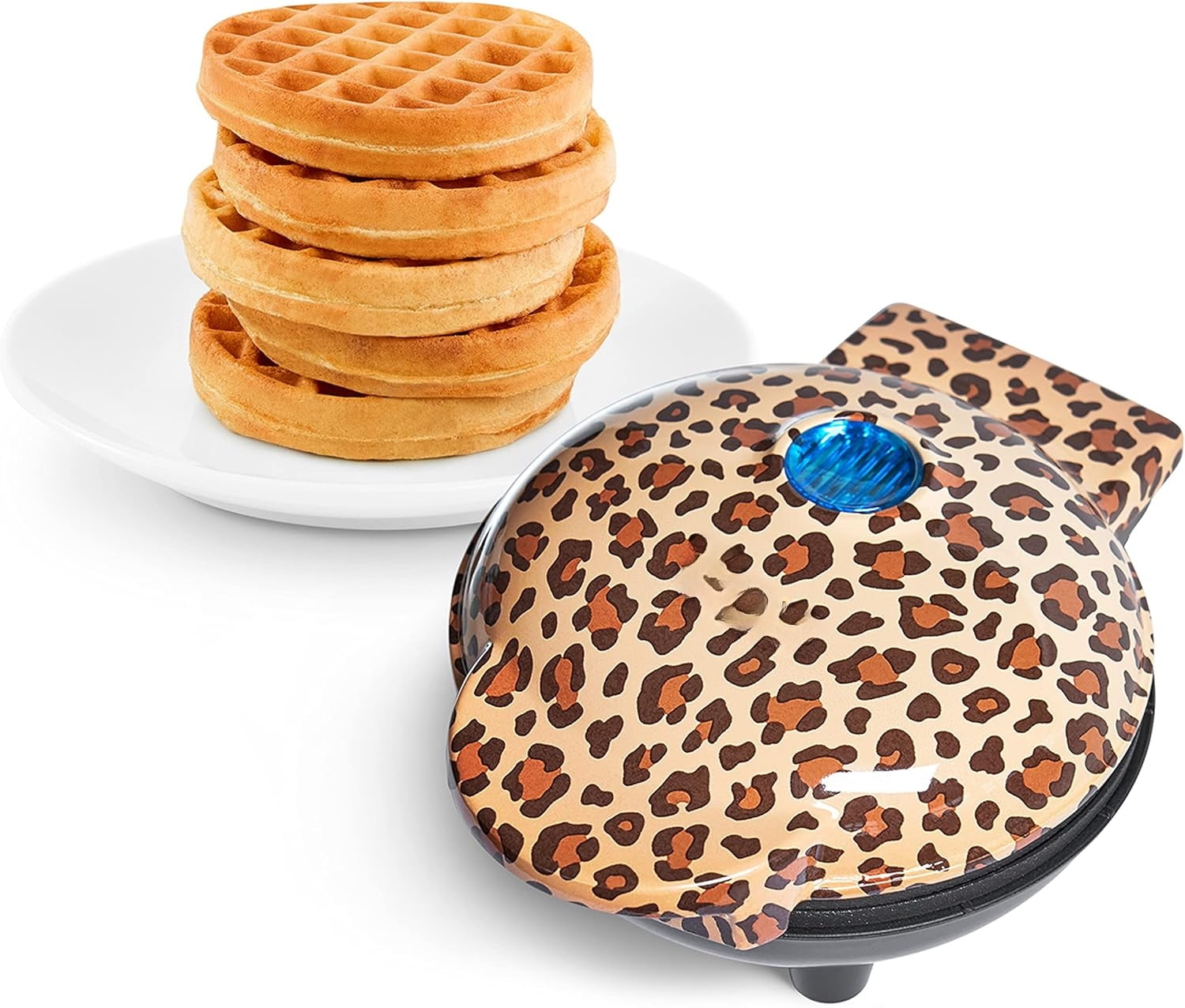 Mini Waffle Maker - 4 Inch Waffle Pan, Fast Heating Non-Stick Waffle ...