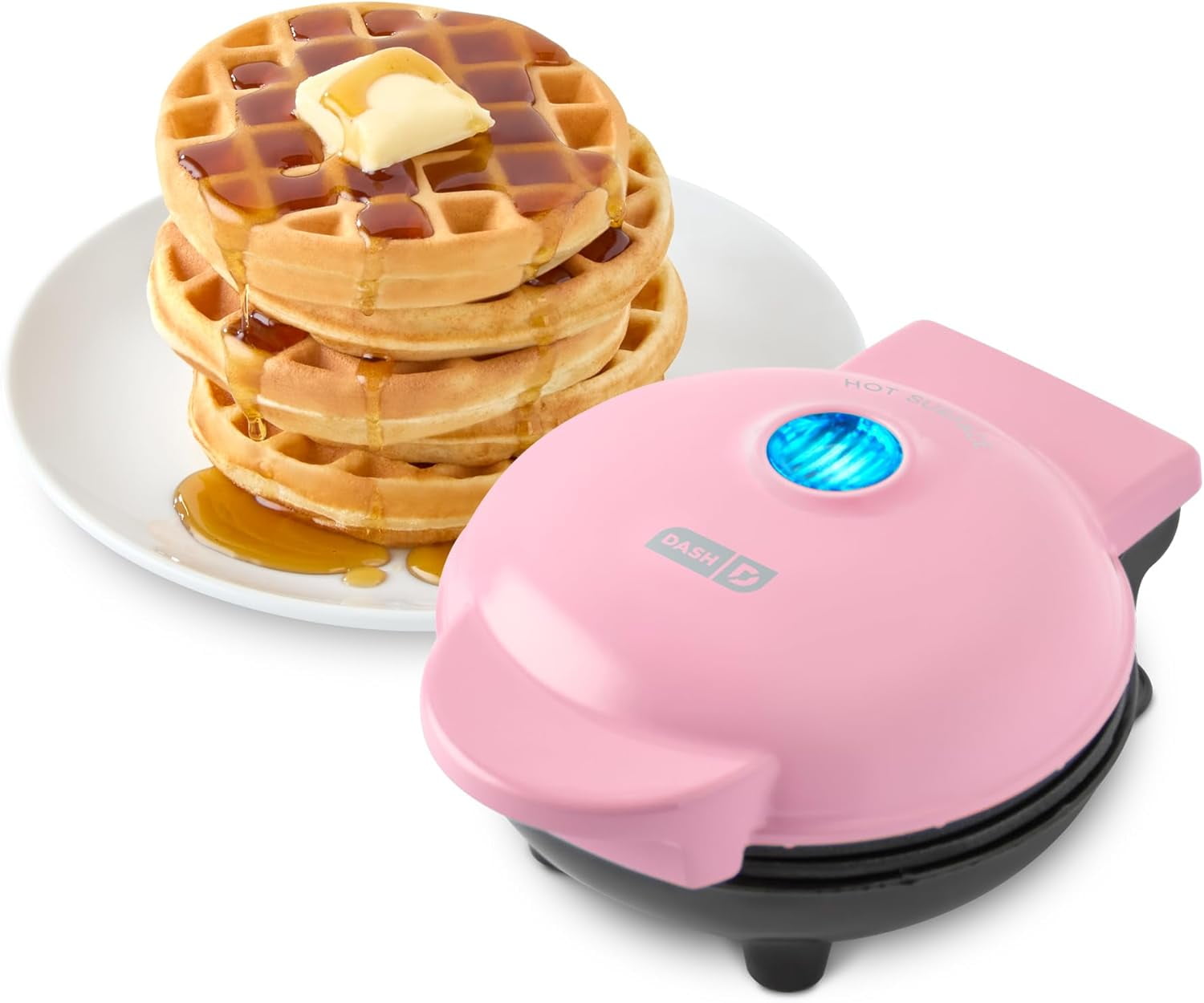 Mini Waffle Maker - 4” Waffle Mold, Nonstick Waffle Iron with Quick ...