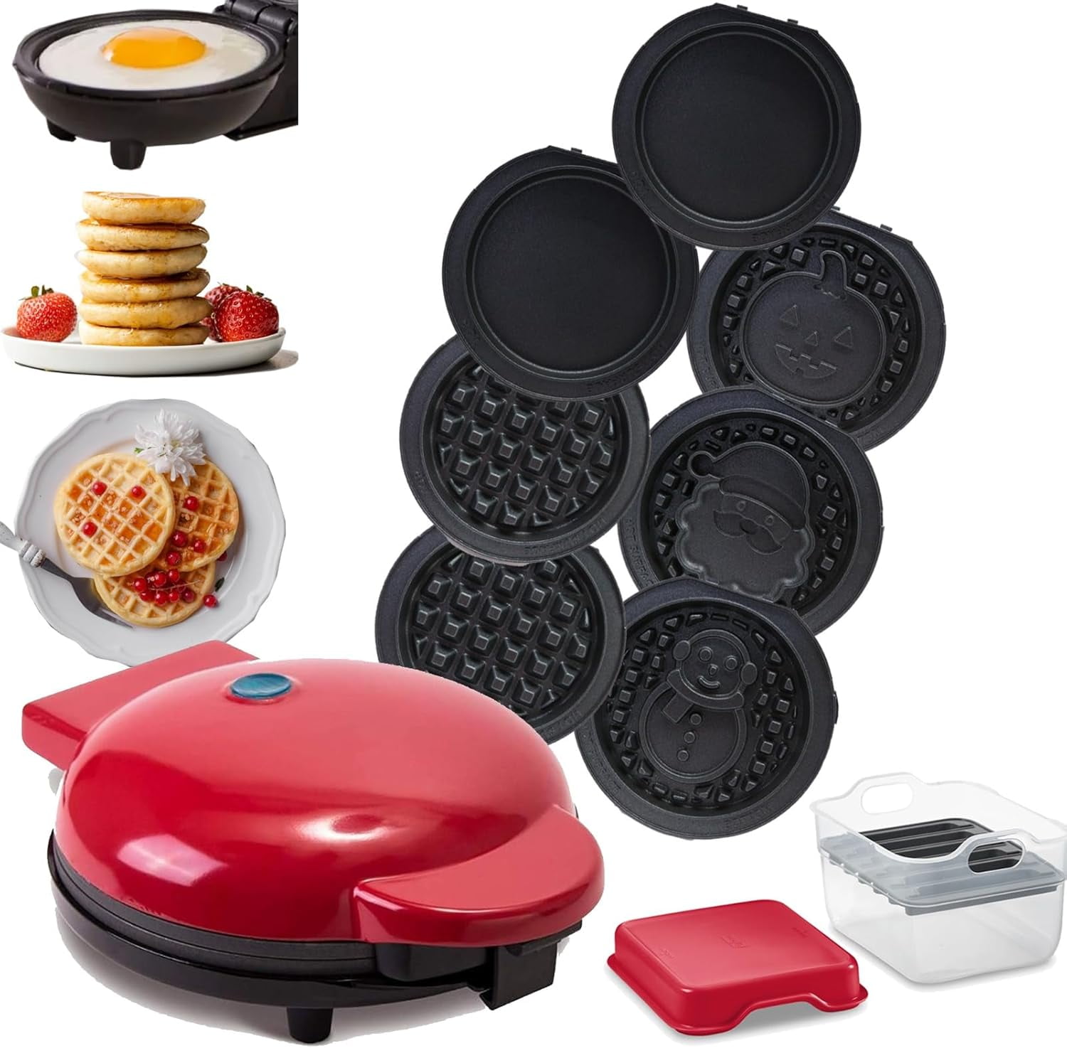Mini Waffle Maker System, For Waffle, Pancake - With Storage Case For ...