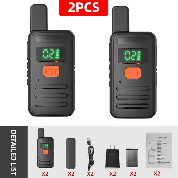 Mini Walkie Talkie, PMR446 Two-Way Radio, Long Range Compact Walkie ...