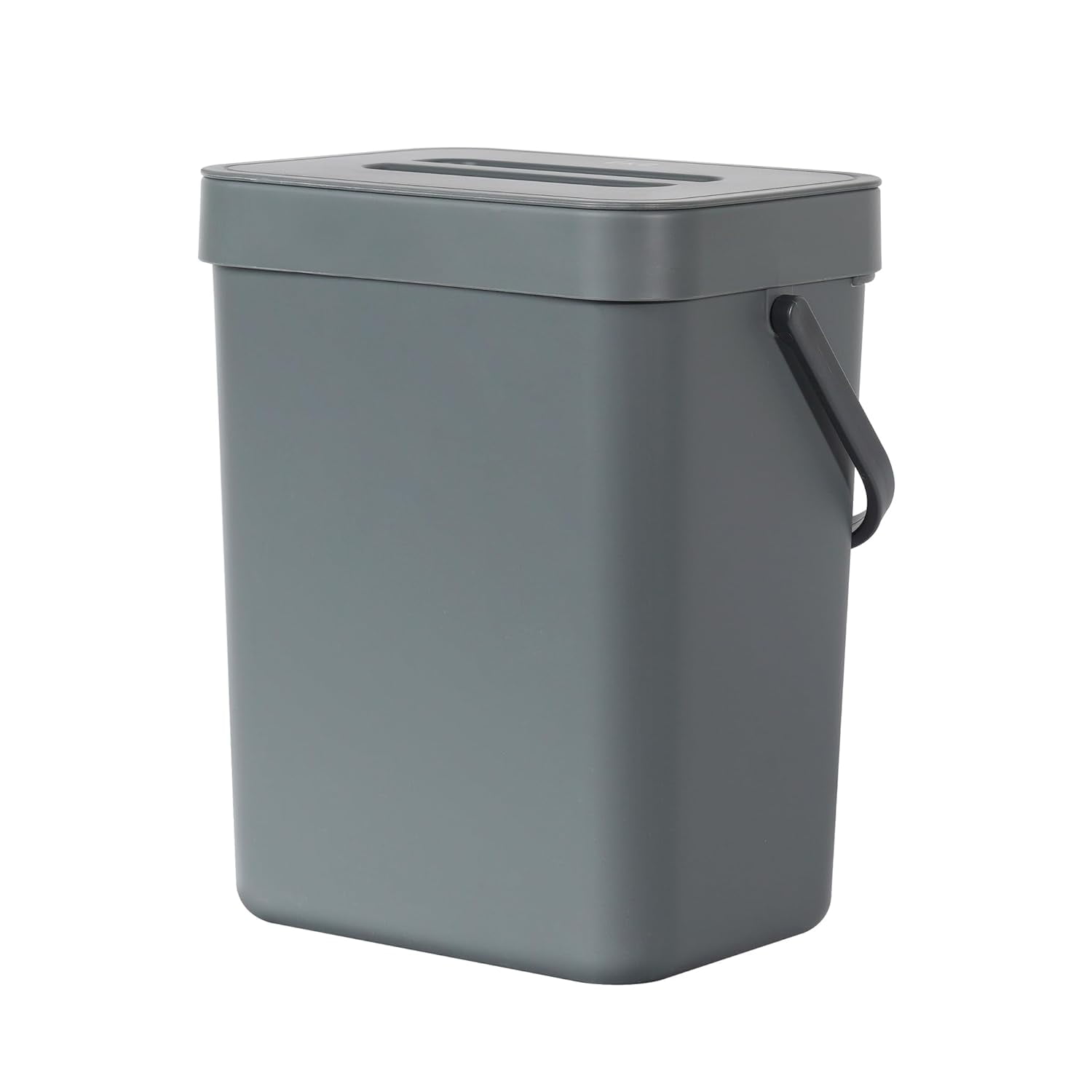 Mini Wall-Mounted Kitchen Trash Can with Lid, 3L Grey Food Waste Caddy ...