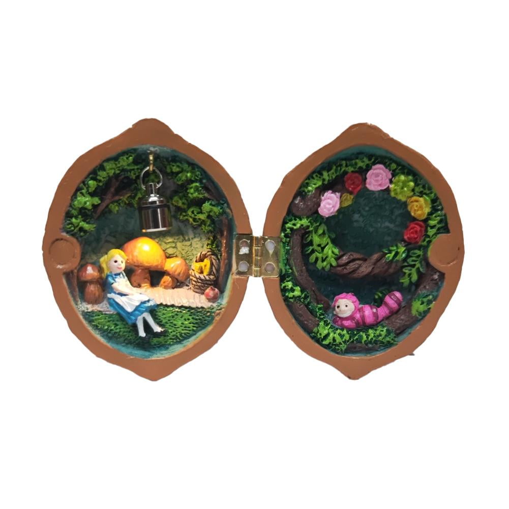 Mini Walnut Shell Doll House Handmade Walnut Tiny World with R5U7 Light ...