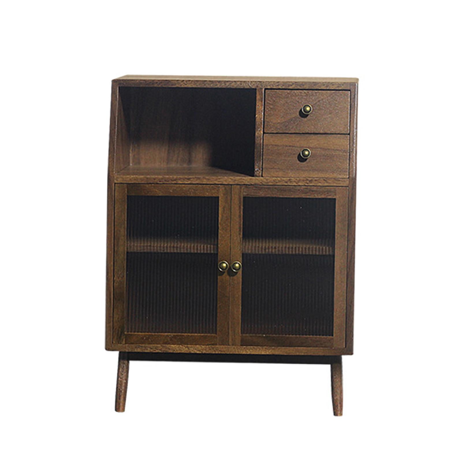 Mini Walnut Wood Cupboard Accessories Toys Life Scene,Kitchen Micro ...