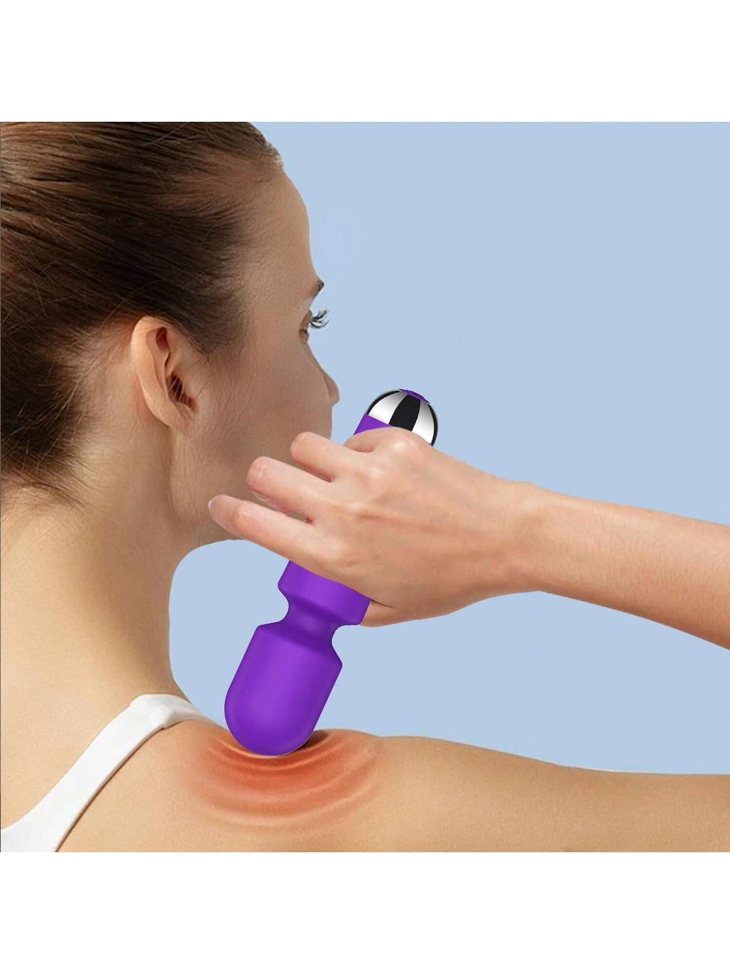 Mini Wand Massager,Small Handheld Massager with 10 Quiet Modes ...