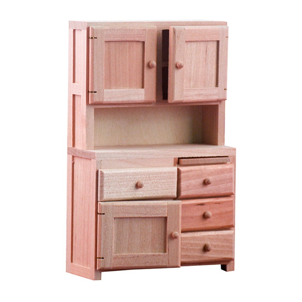 Mini Wardrobe Ornaments Storage Furniture House Wood Cabinet Locker ...