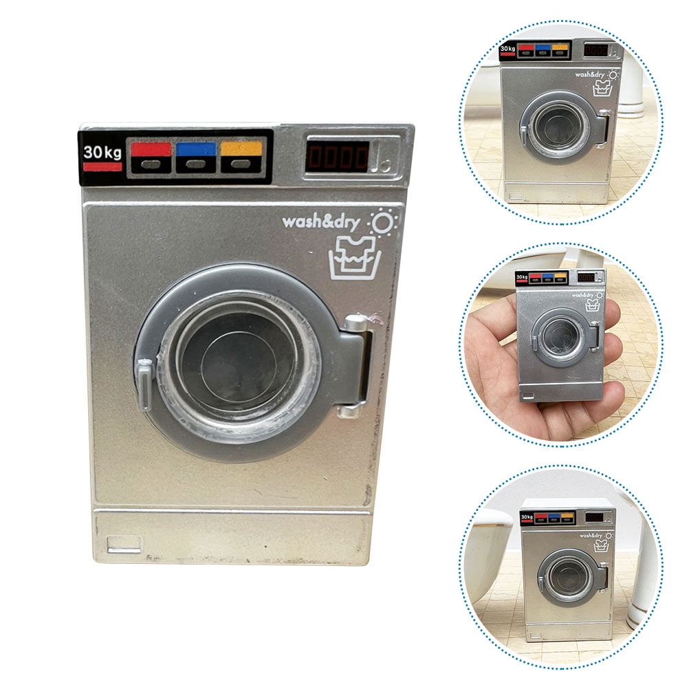 WASHWEPE Dollhouse Laundry Machine Mini Size Grey 1Set 2.1X1.3X1.1in ...