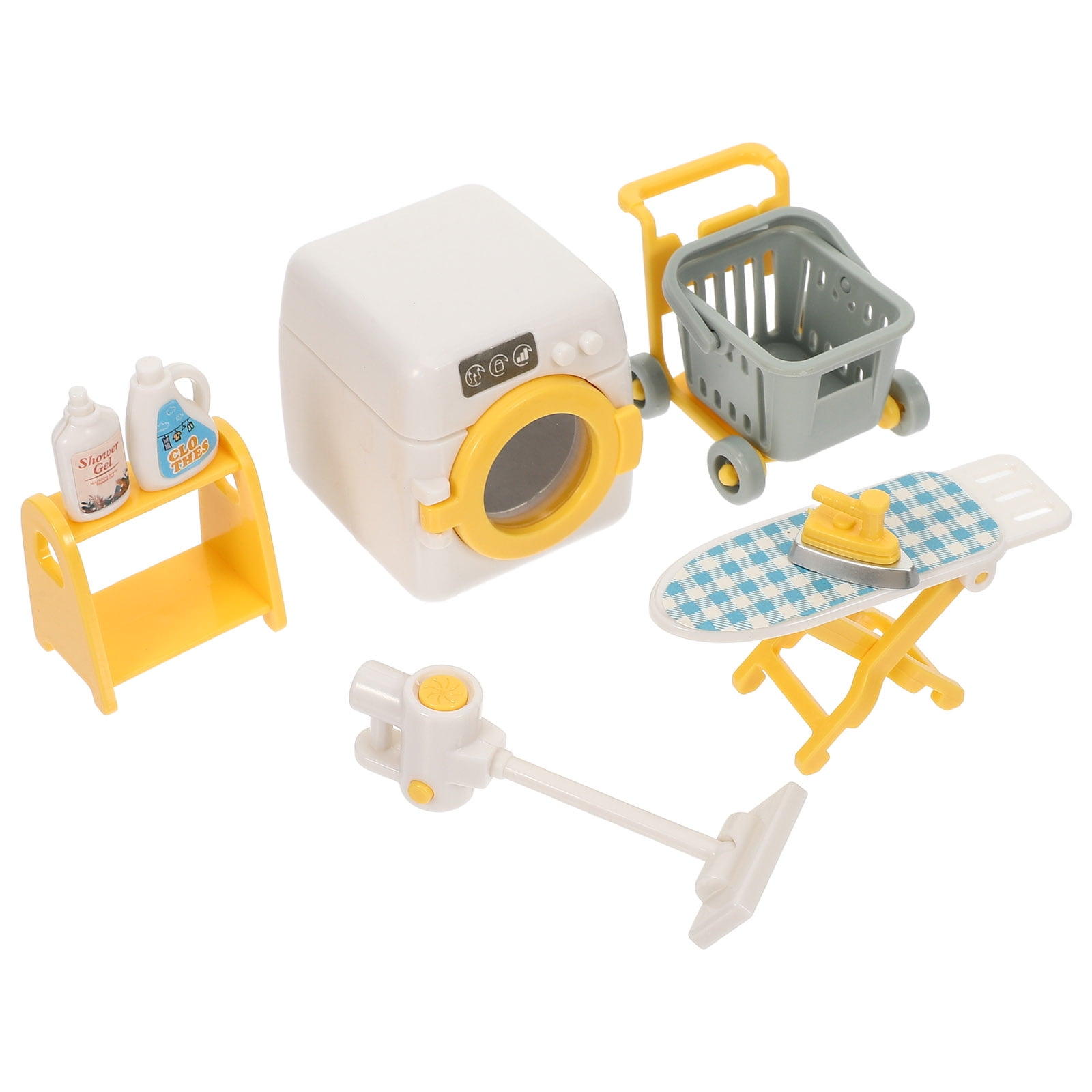 Mini Washing Machine Toy Kids Doll Laundry Room Furniture Model Baby ...