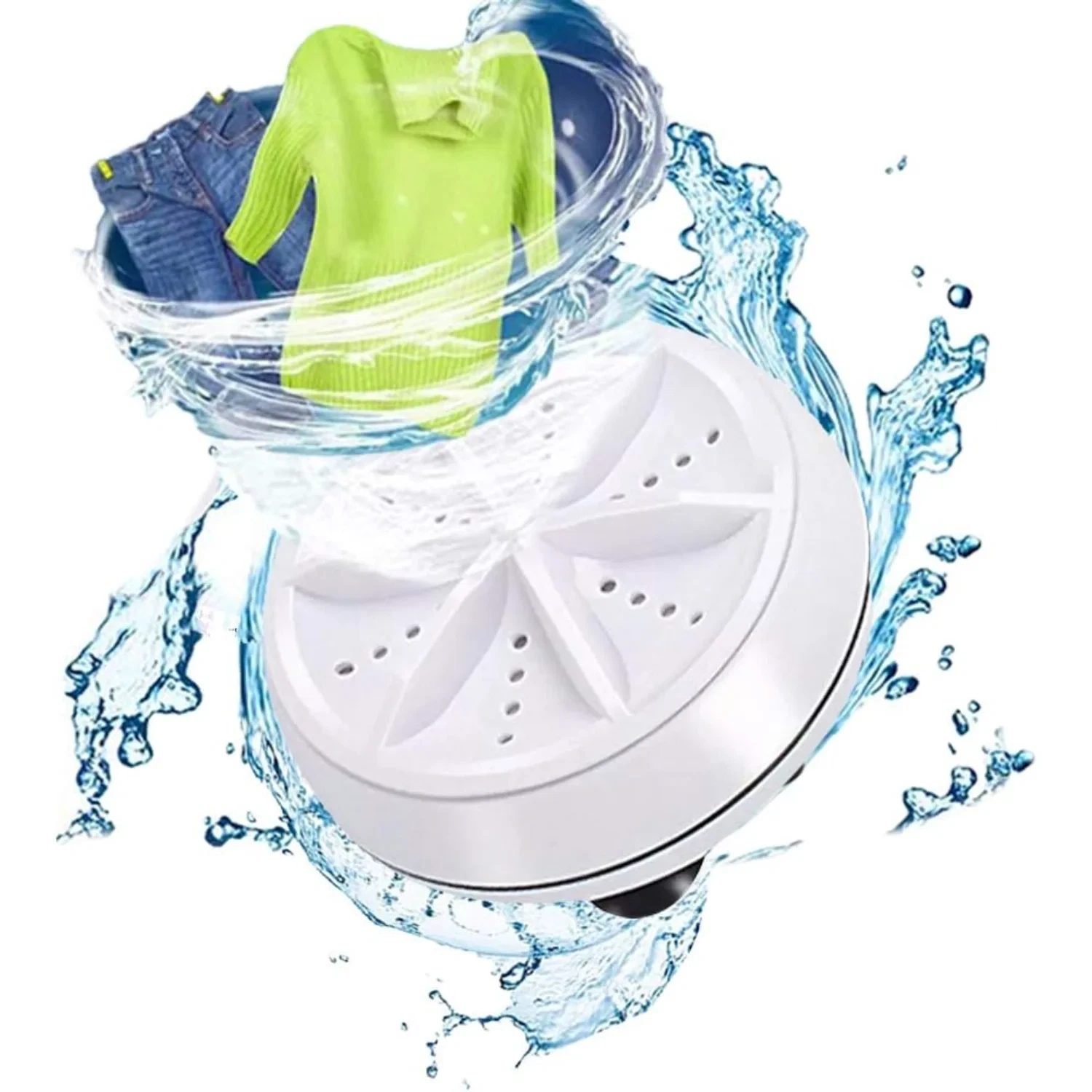 Mini Washing Machine Ultrasonic Turbine Laundry Washer Portable Travel ...
