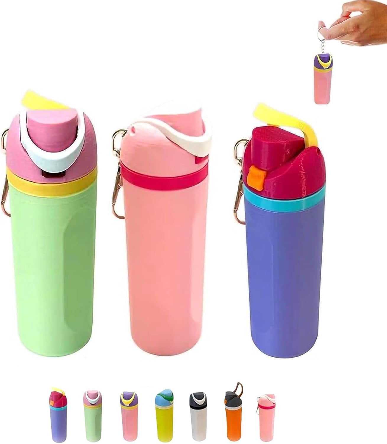 Mini Water Bottle Keychain, Trendy Bottle Keychain, 3D Printed Lip Balm ...