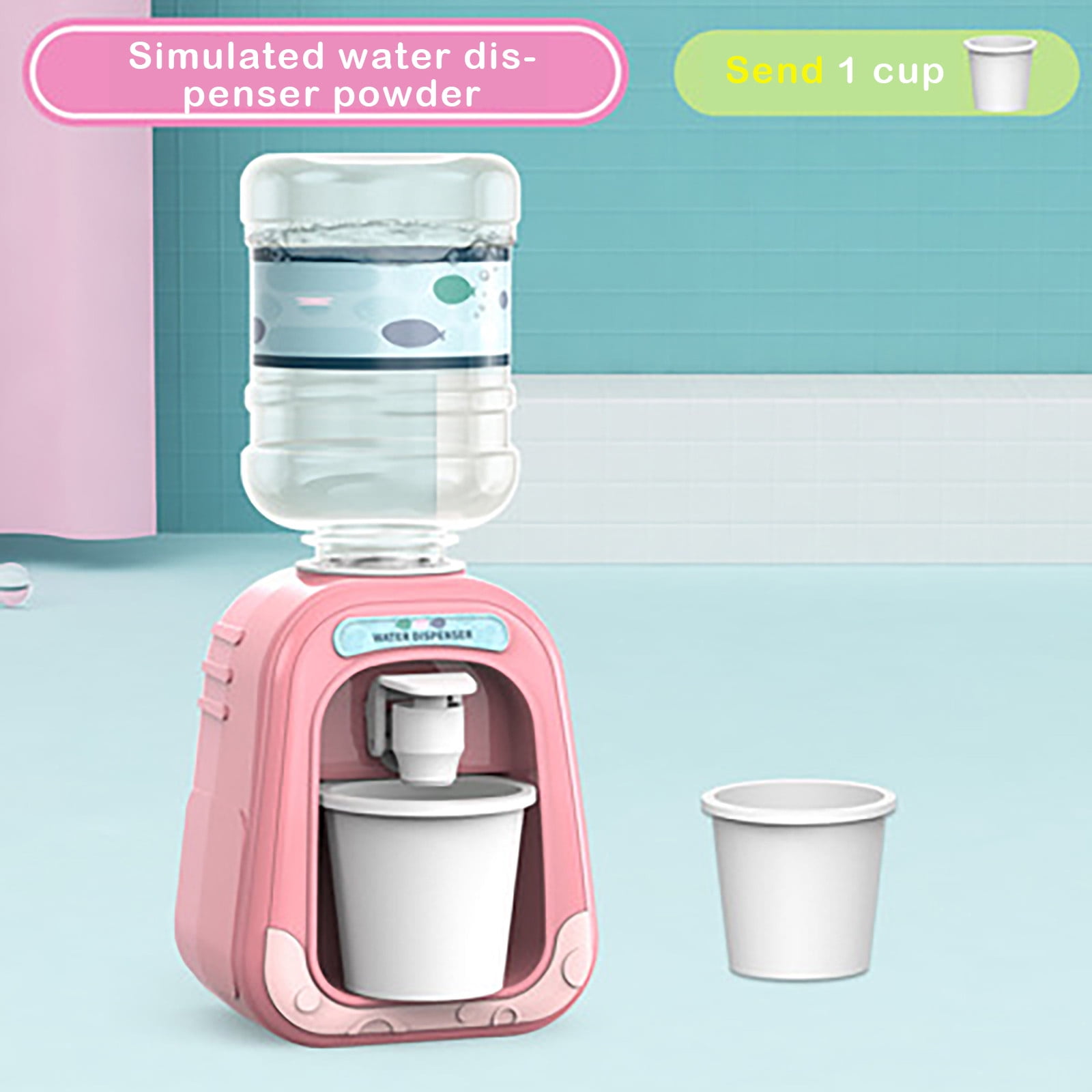 Mini Water Dispenser Kids Pink Drinking Water Fountains Educational ...