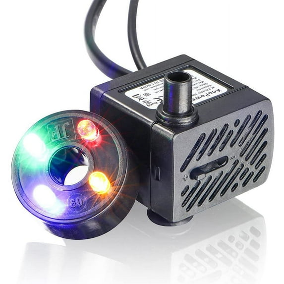 Mini Water Pump With Led, 180L/H, 3.5W, Small Fish Tank, Garden, Well ...