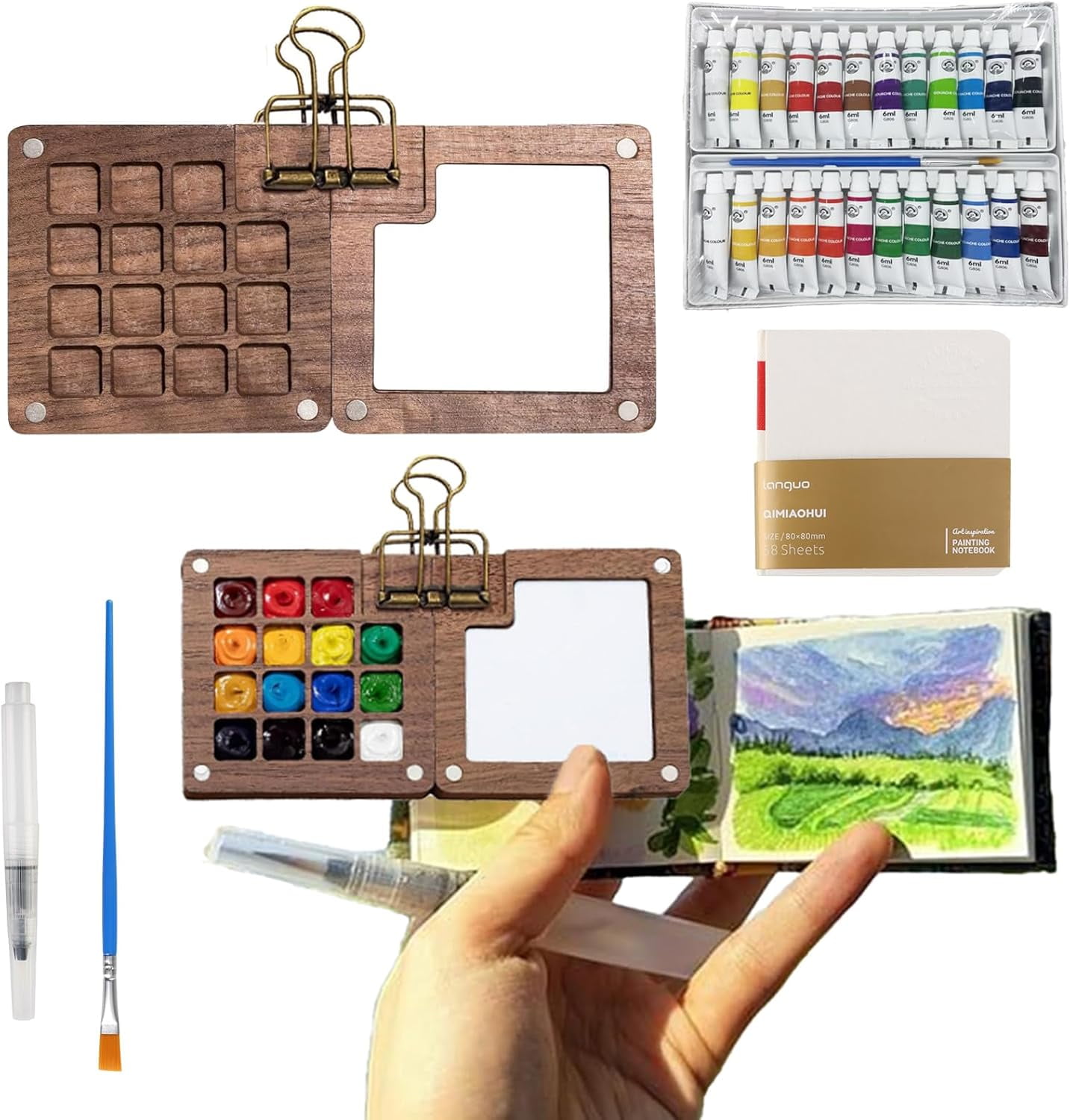 Mini Watercolor Kit, Pocket Watercolor Set, 2025 New Mini Watercolor ...