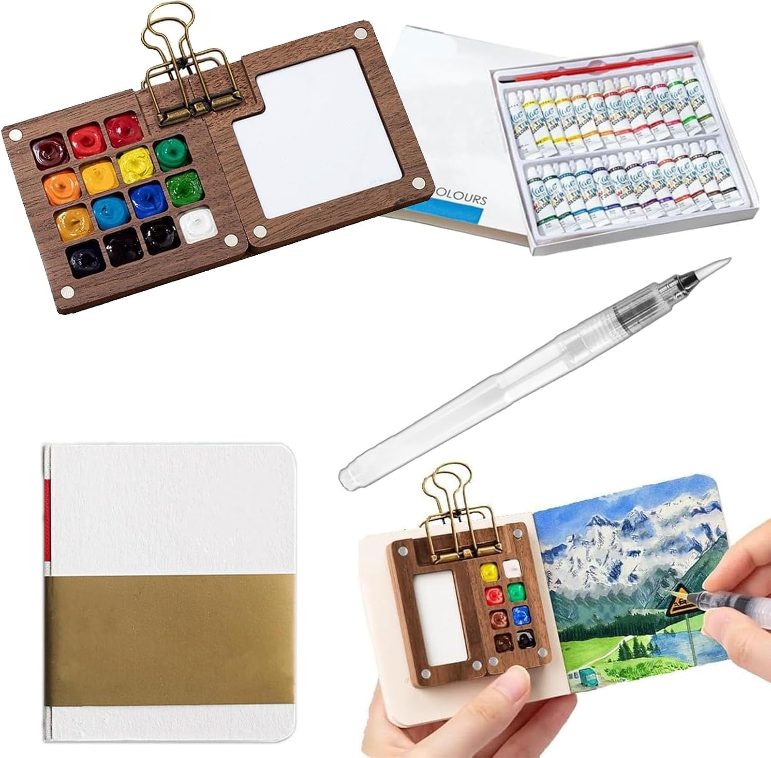Mini Watercolor Paint Set - 2026 New Watercolor Set with A Picture Book ...