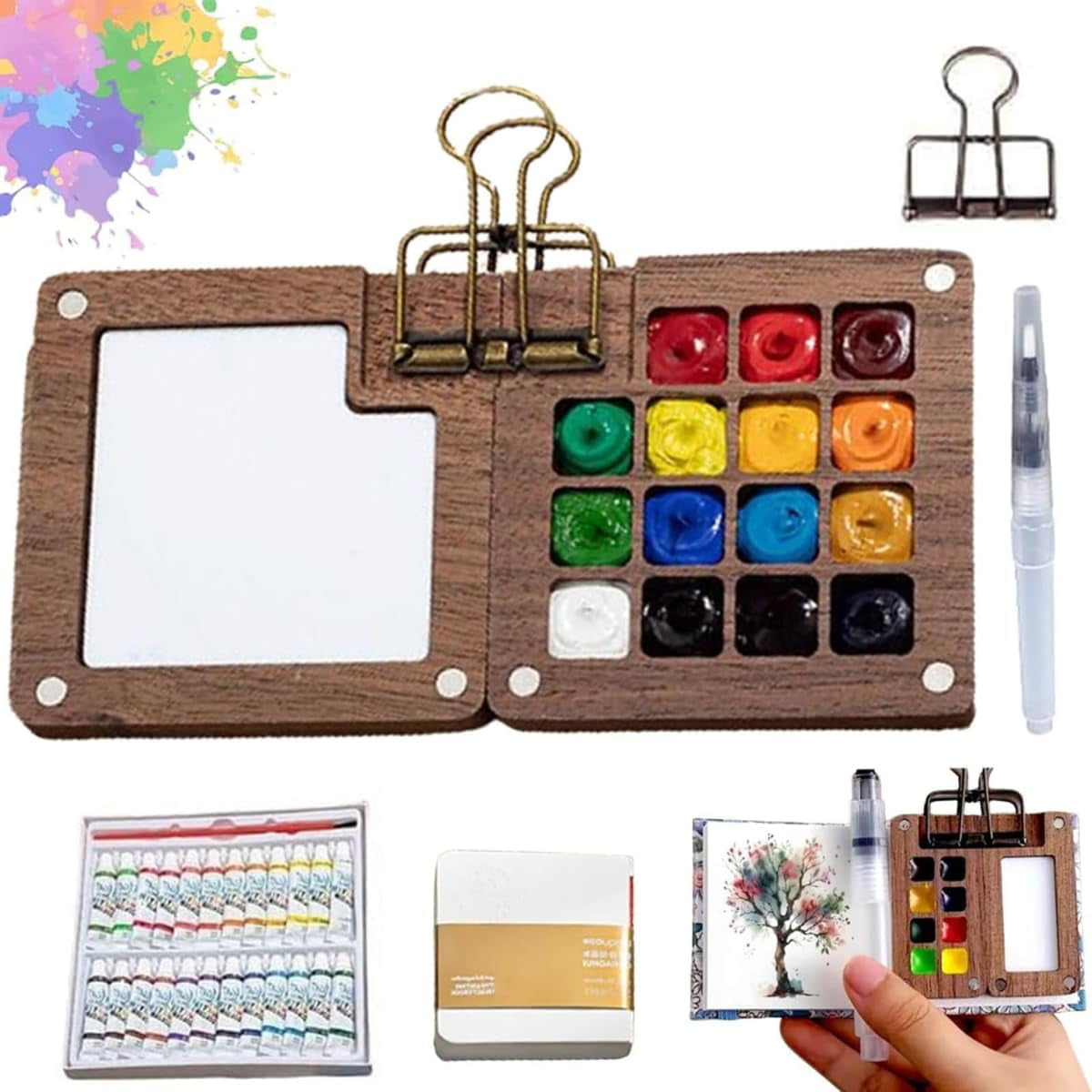 Mini Watercolor Set, Mini Watercolor Kit, Pocket Artist Water color ...