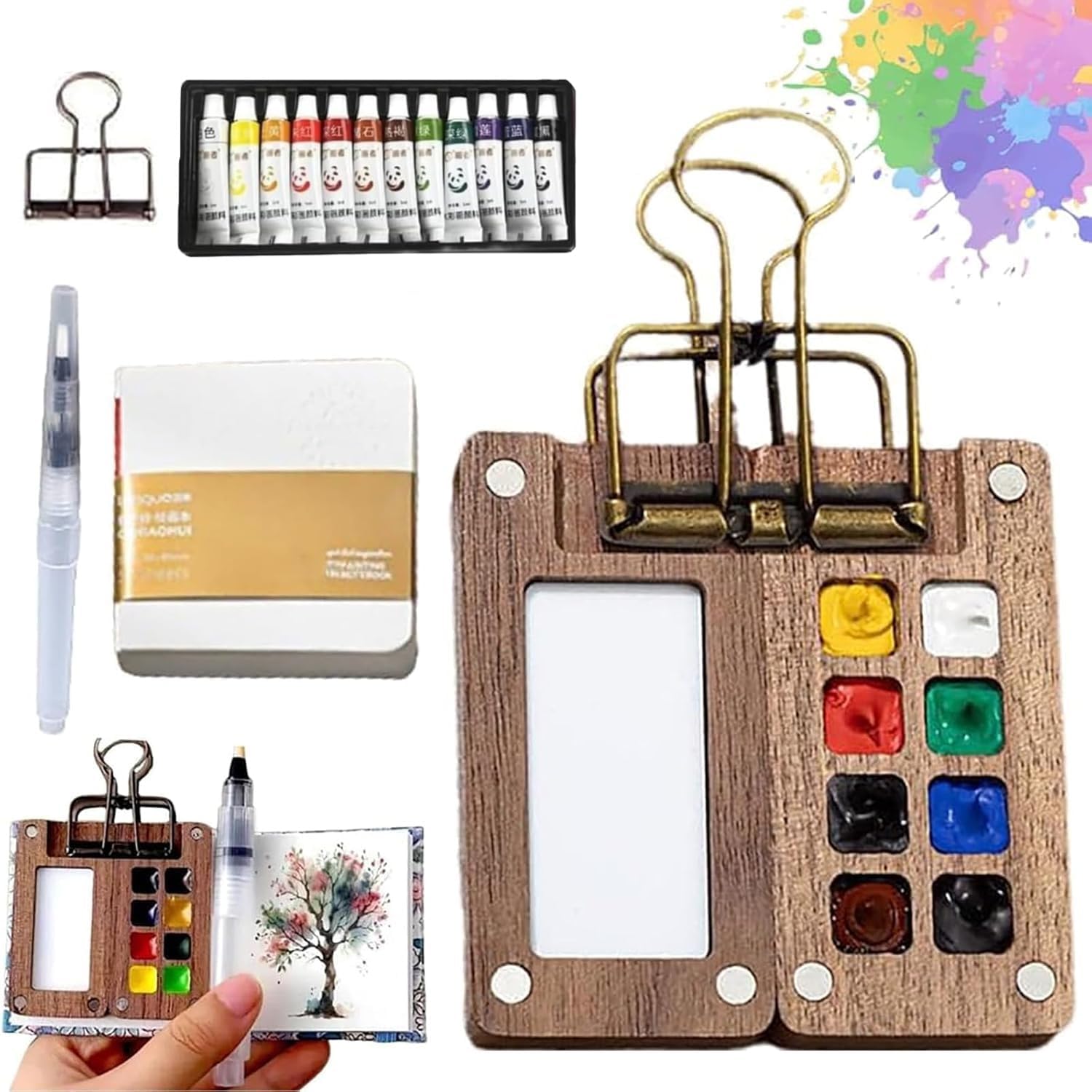 Mini Watercolor Travel Paint Set, Travel Watercolor Set, Portable ...