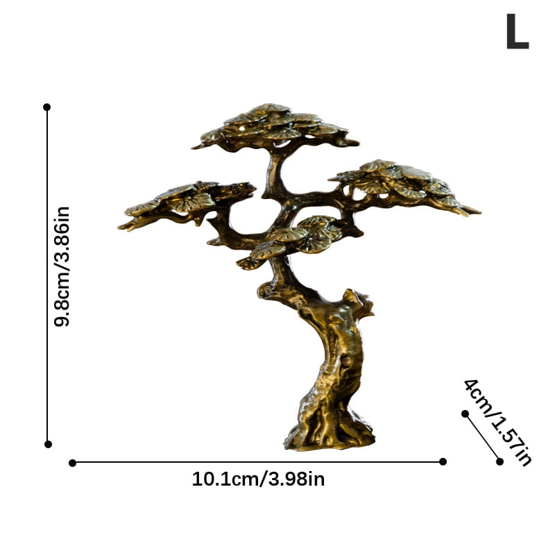 Mini Welcome Pine Miniature Figurine Copper Tree Decor for Bonsai Tree ...