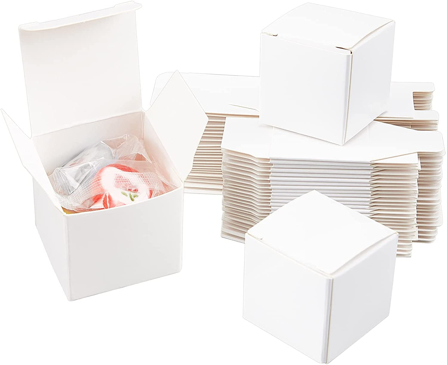 30Pcs Mini White Kraft Paper Gift Boxes with Lid, Cardboard for Small ...