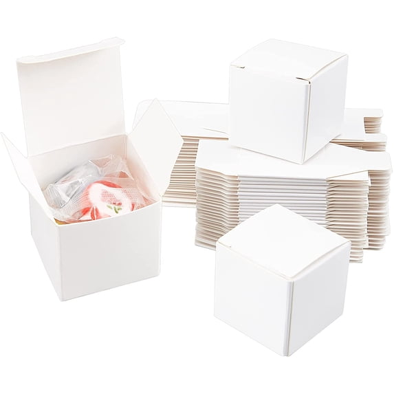 30Pcs Mini White Kraft Paper Gift Boxes with Lid, Cardboard for Small ...
