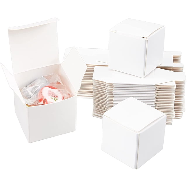 30Pcs Mini White Kraft Paper Gift Boxes with Lid, Cardboard for Small ...
