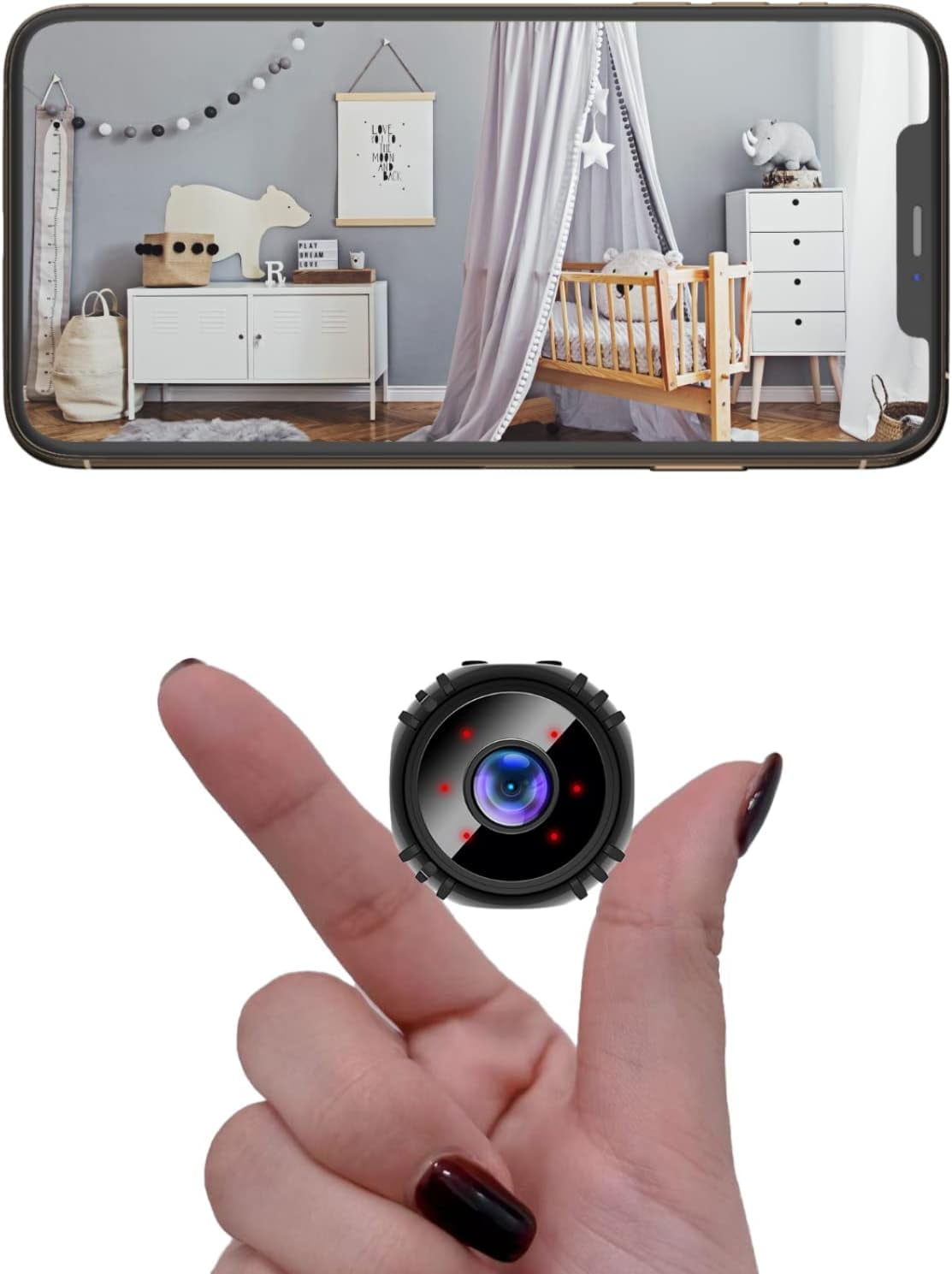 Mini WiFi Spy Camera Hidden Wireless Nanny Cam Small Surveillance ...