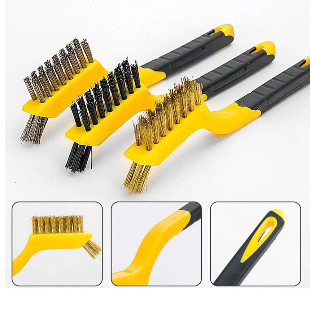 Mini Wire Brush Brass Nylon & Stainless Steel Brushes Rust Remover ...