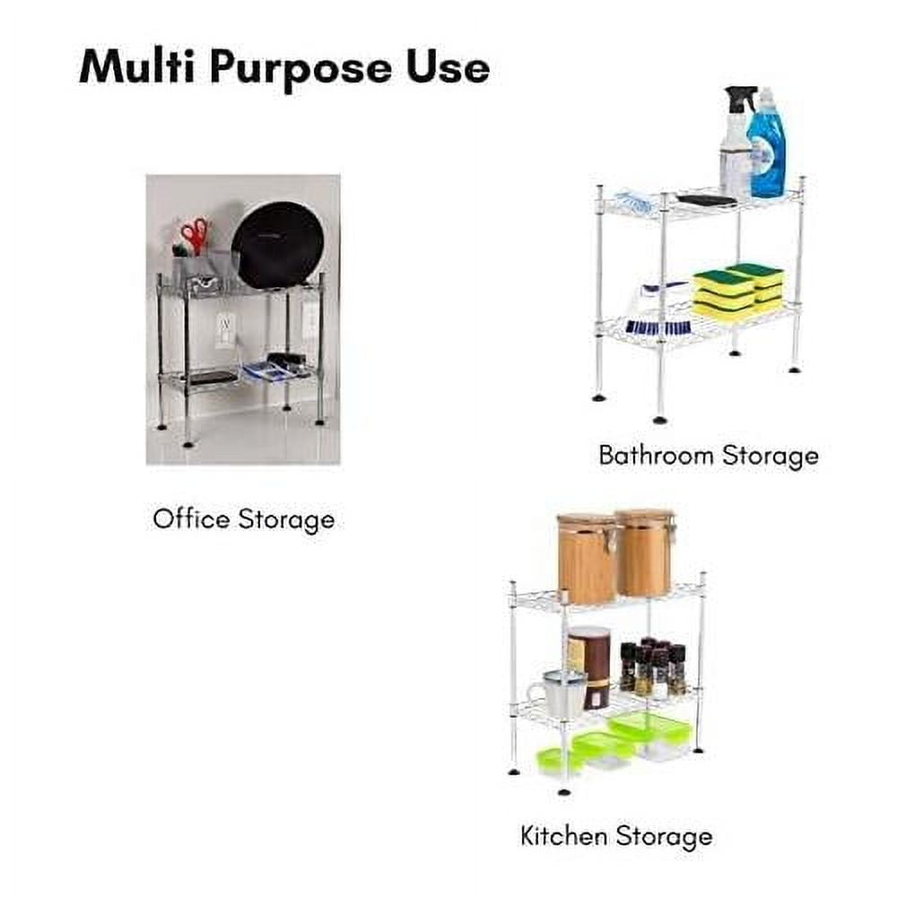 Mini Wire Utility Shelving - Chrome - Small Shelf - Adjustable Rack ...