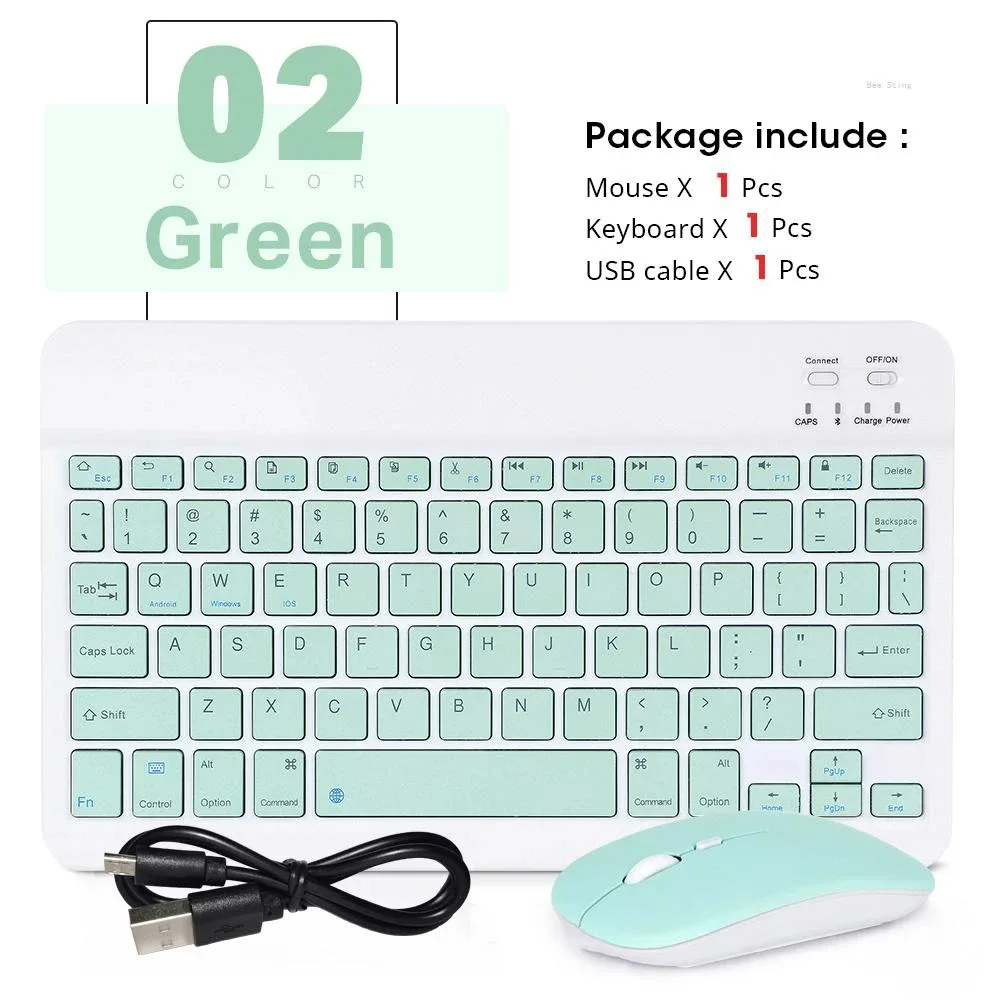 Mini Wireless Bluetooth Mouse 10inch BT Spanish Keyboard For iPad 8 ...