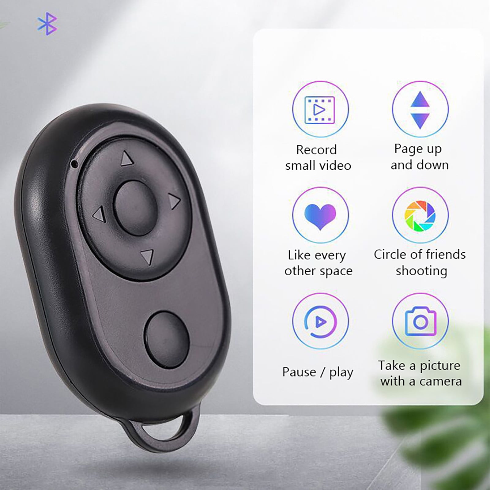 Mini Wireless Bluetooth Remote Shutter Controller Button Self-Timer Camera(Black) - Walmart.com